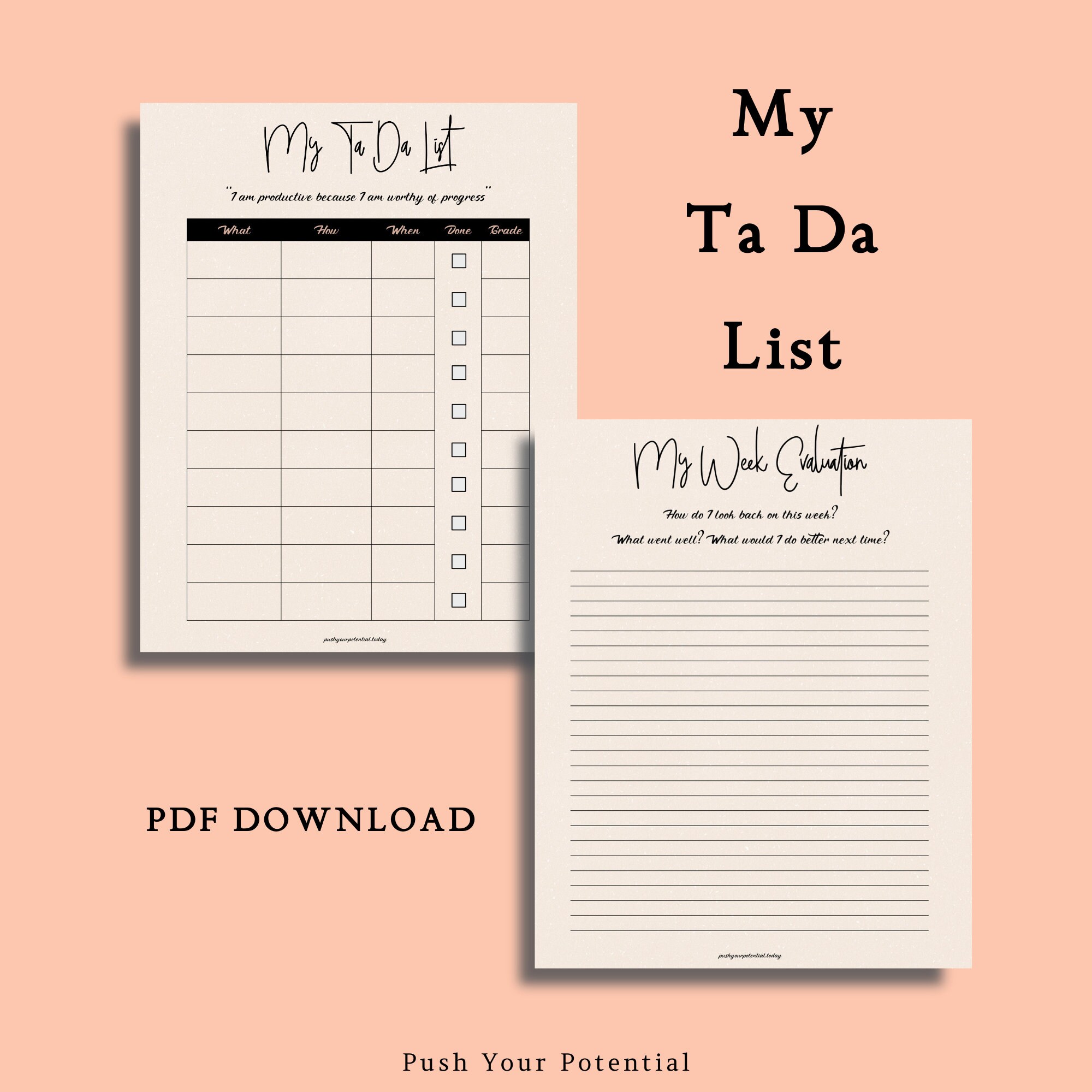 Ta Da List to Boost Your Productivity and to Effectively Pull - Etsy