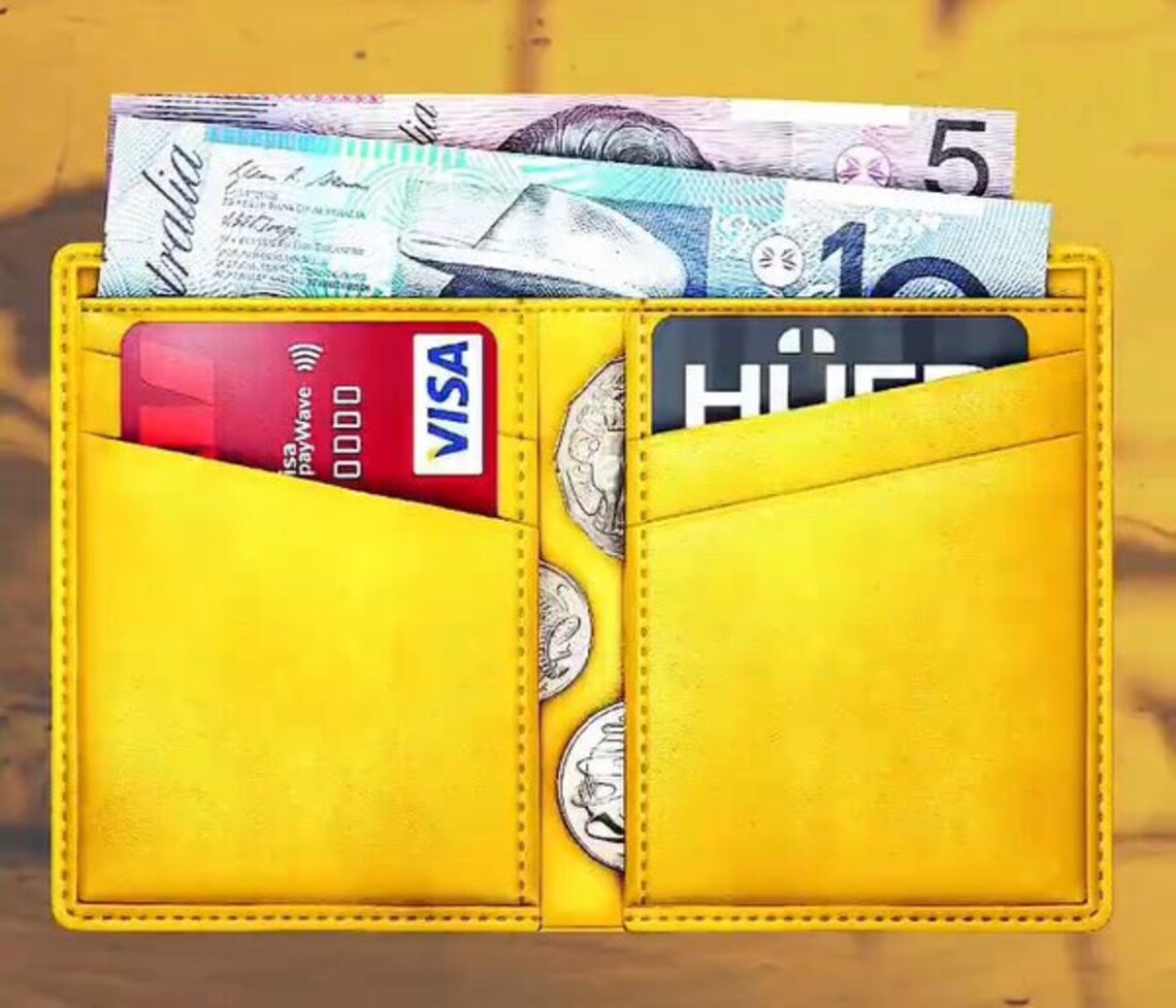 Yellow Slim Men's Wallet Genuine Leather Wallet Slim Wallet Gift for ...