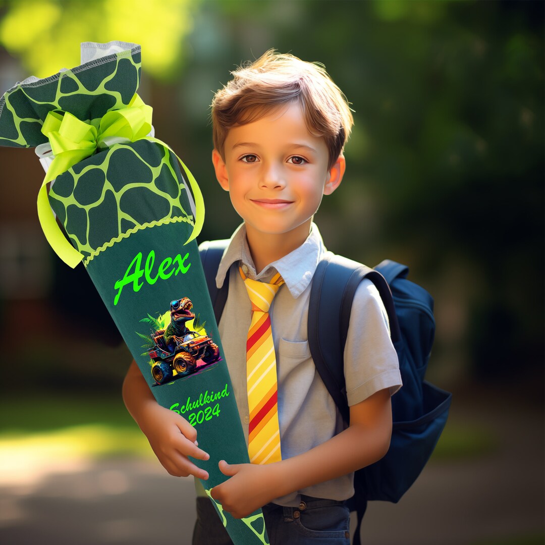 School Cone 70 Cm Matching the Dino Tres T-rex for Boys Candy Cone ...