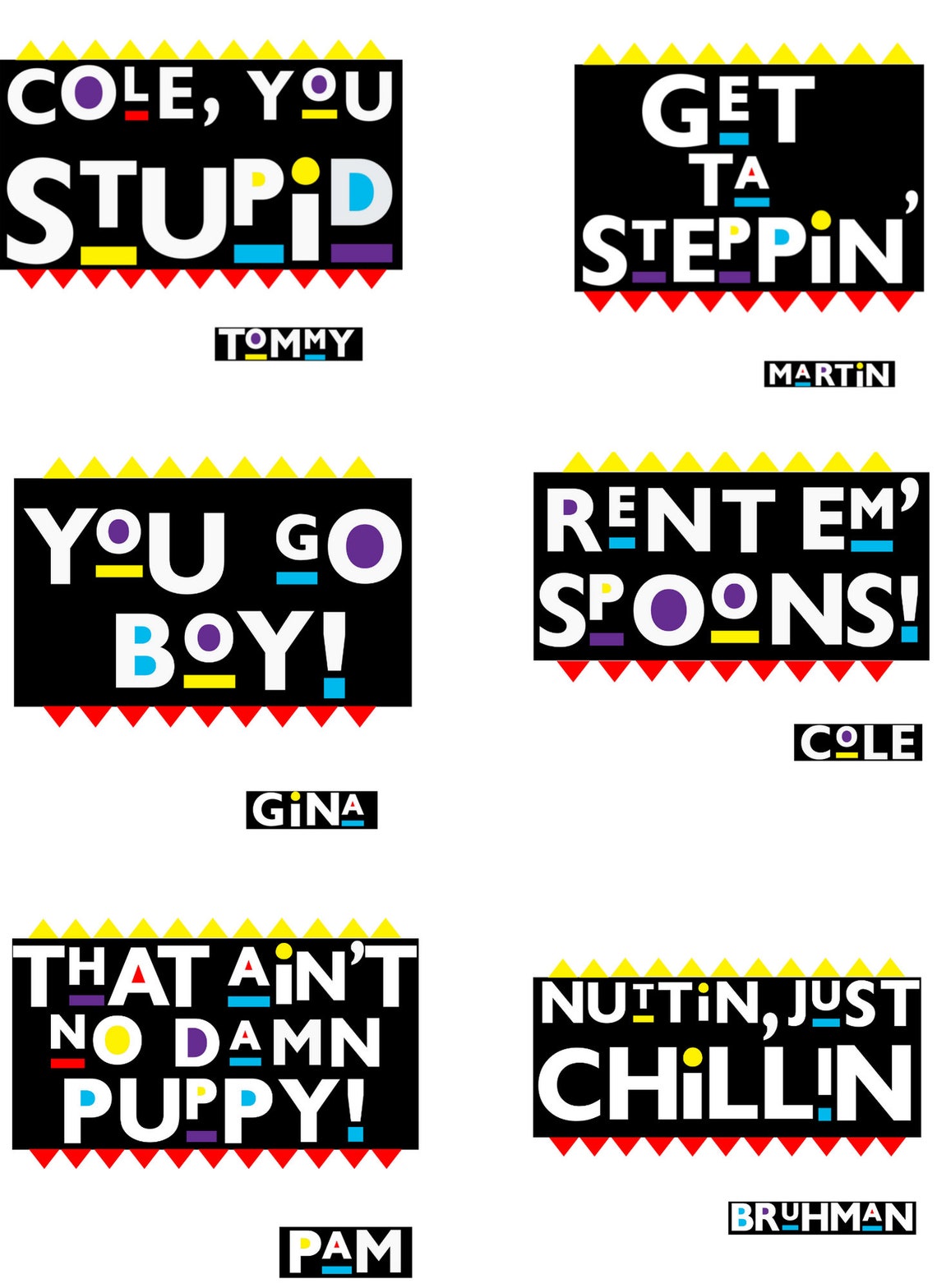 Martin Show Quotes, Funny Martin Quote Printable Stickers, 90's Sitcom ...