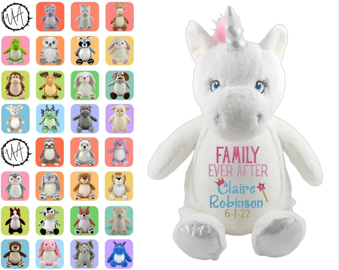 Personalized Adoption Stuffed Animal, Girls Embroidered Adoption ...