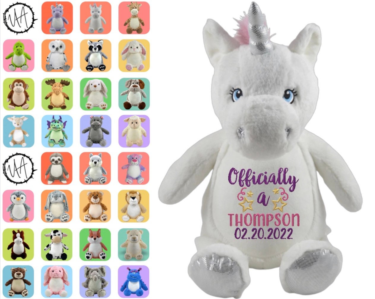 Adoption Day Stuffed Animal Custom Embroidered Adoption Gift | Etsy