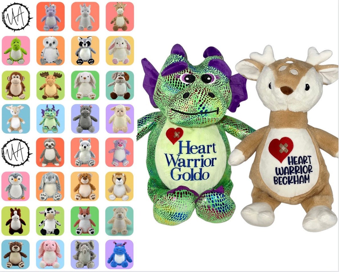 Heart Surgery Stuffed Animal, Personalized Heart Warrior Stuffy, Heart ...