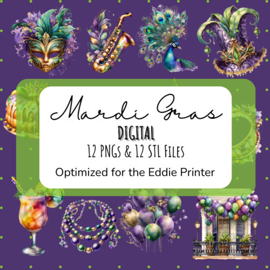 Mardi Gras Cookie Set DIGITAL DOWNLOAD ONLY Images & Stls for Eddie ...