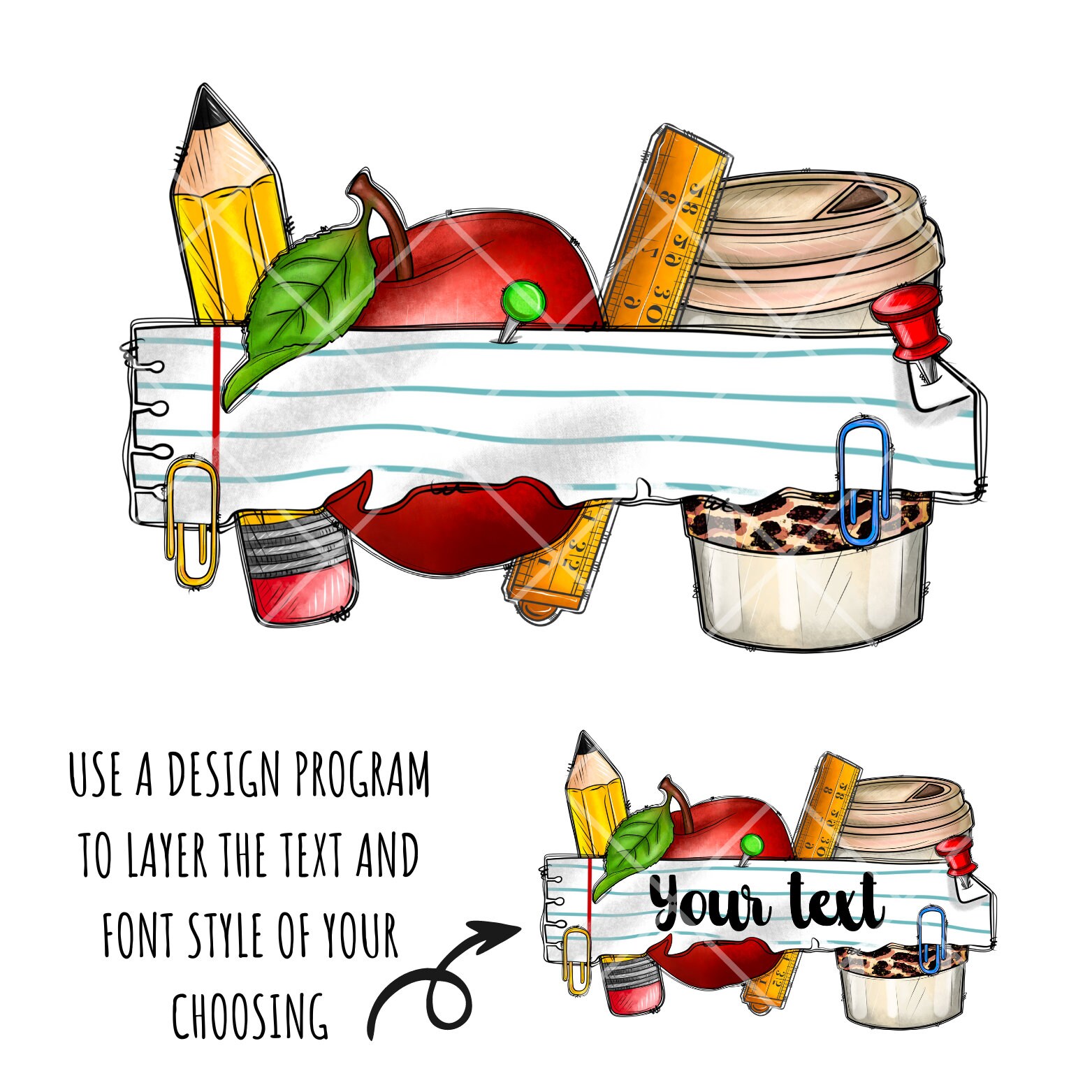 Teacher Themed Banner Add Your Own Text End of Year Gifts Teacher ...