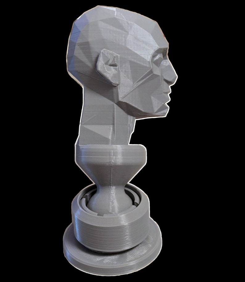 3D Printed Poseable Asaro Head Low Poly Human Head Cast Model for ...