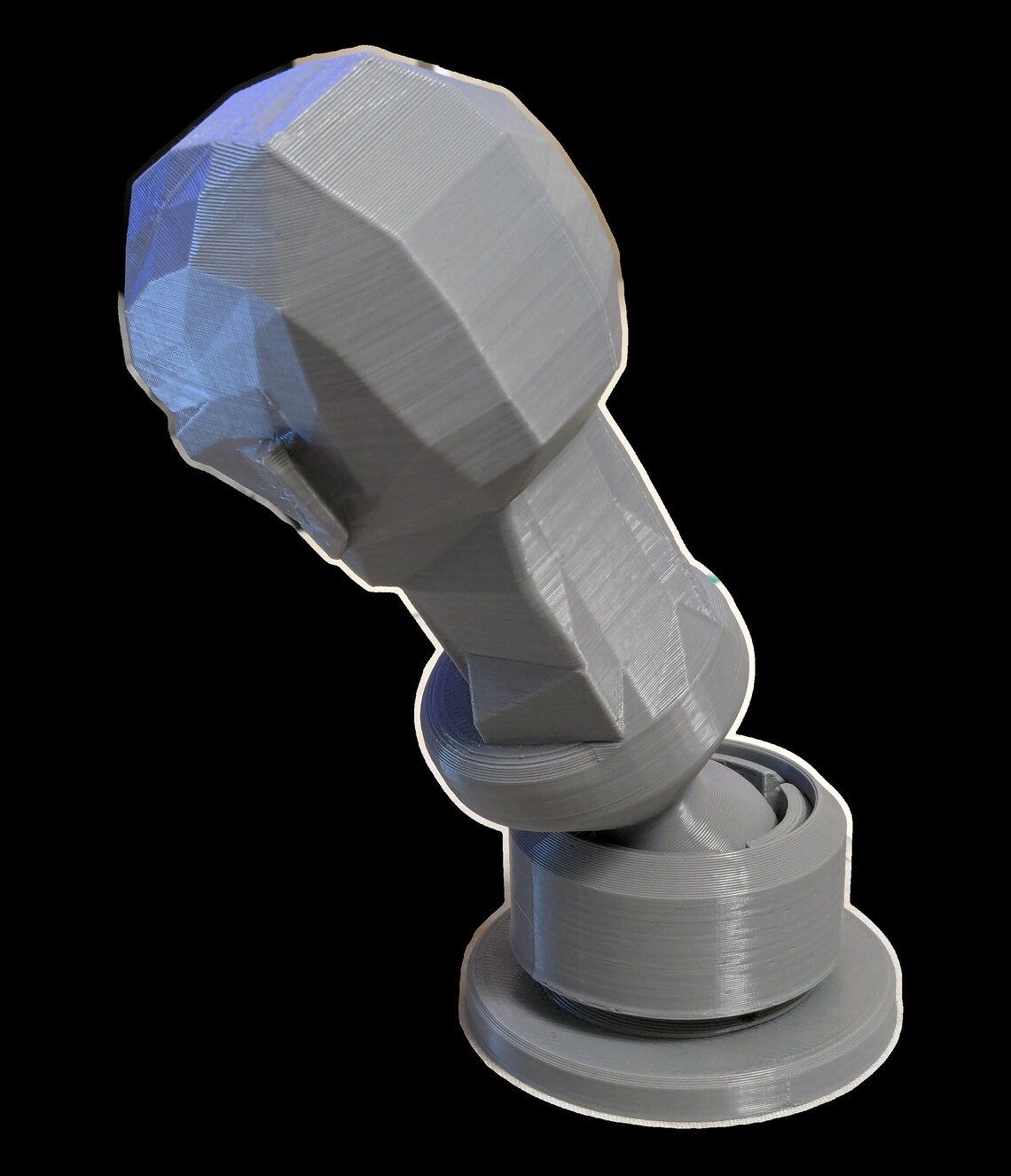 3D Printed POSEABLE Asaro Head Low Poly Human Head Cast Model for ...