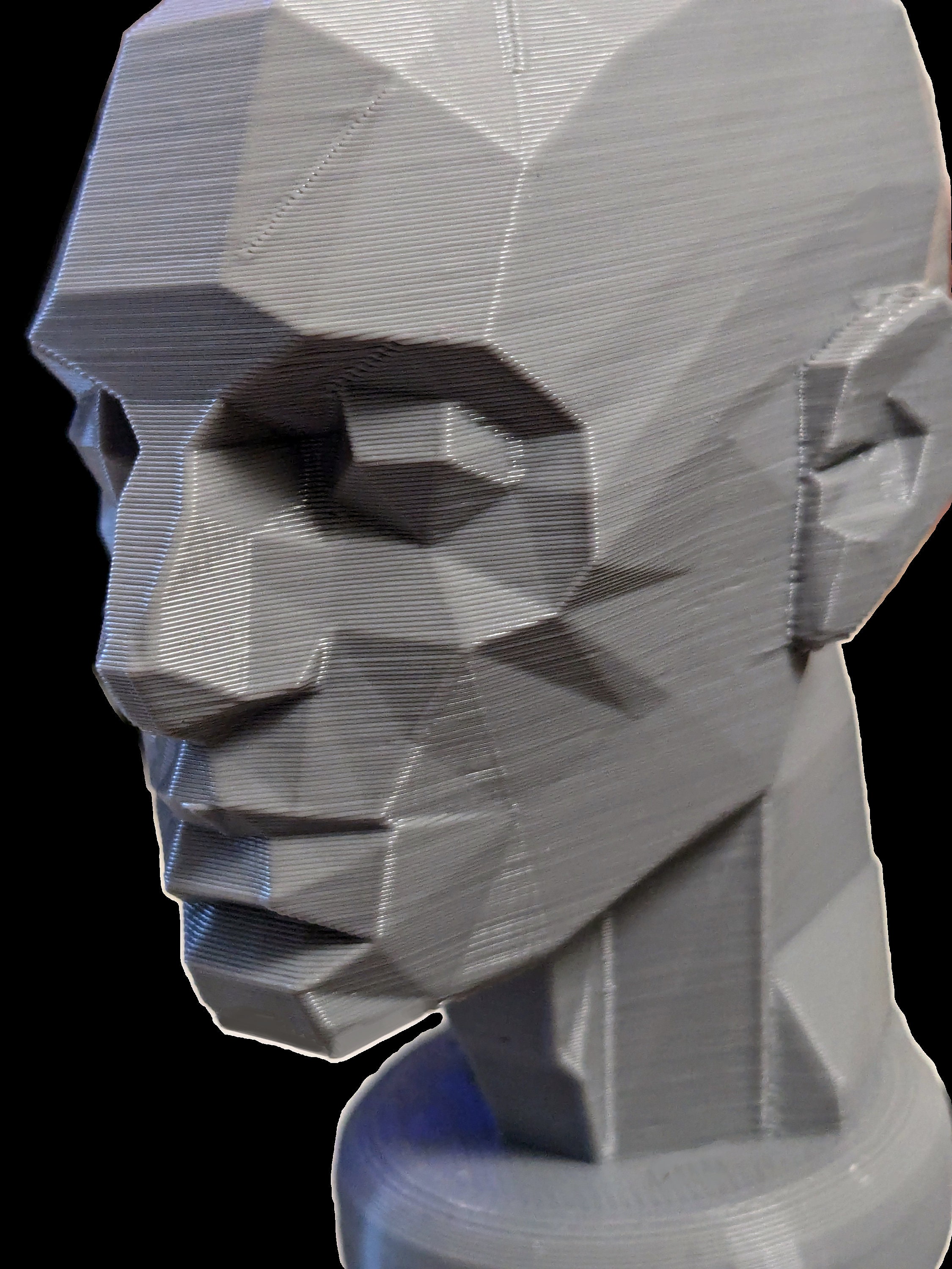 3D Printed Poseable Asaro Head Low Poly Human Head Cast Model for ...