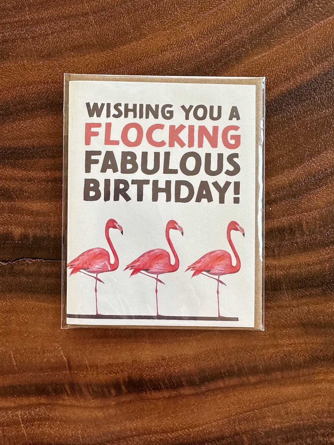Flamingo Birthday Card "wishing You a Flocking Fabulous Birthday" - Etsy