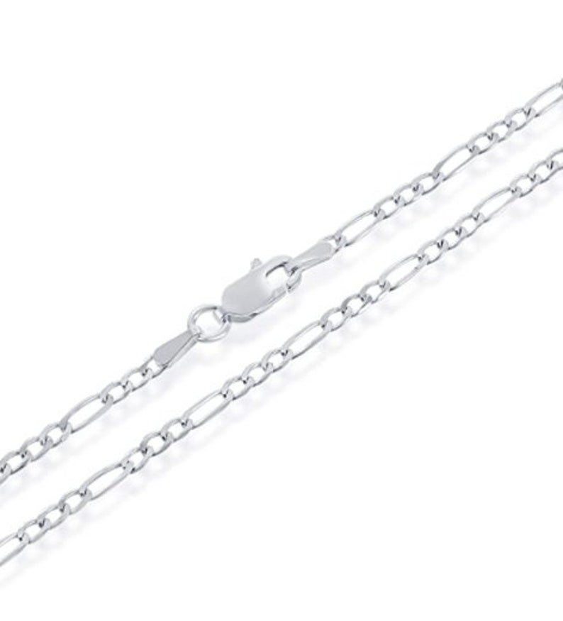 2MM Figaro Chain, 925 Sterling Silver, Everyday Necklace, Thin Necklace ...