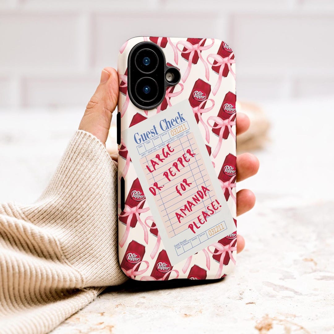 Personalized Dr Pepper Collage Phone Case iPhone 17 16 Pro 15 Bow ...
