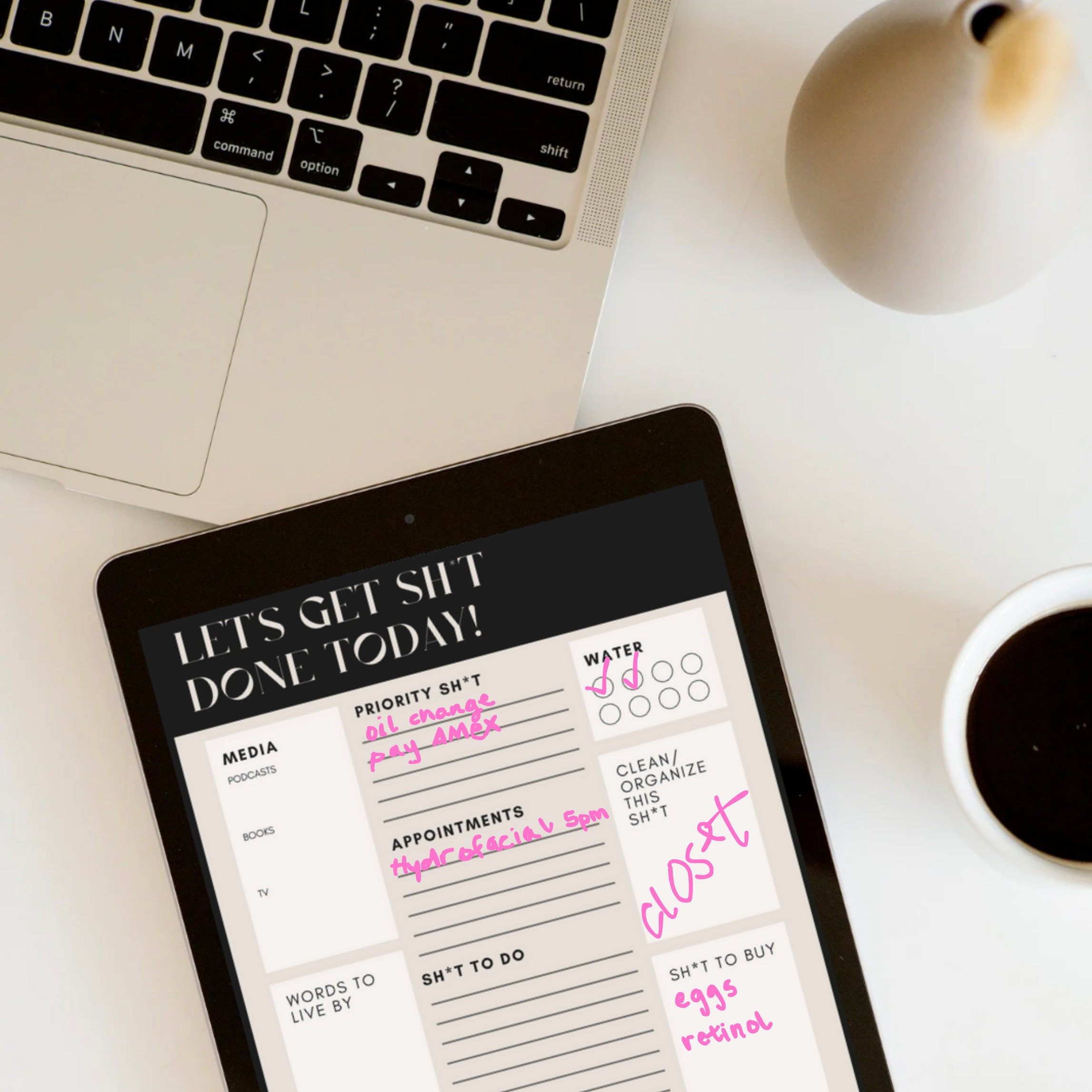 Digital Daily to Do List Notepad Planner Brain Dump Sarcastic Organizer ...