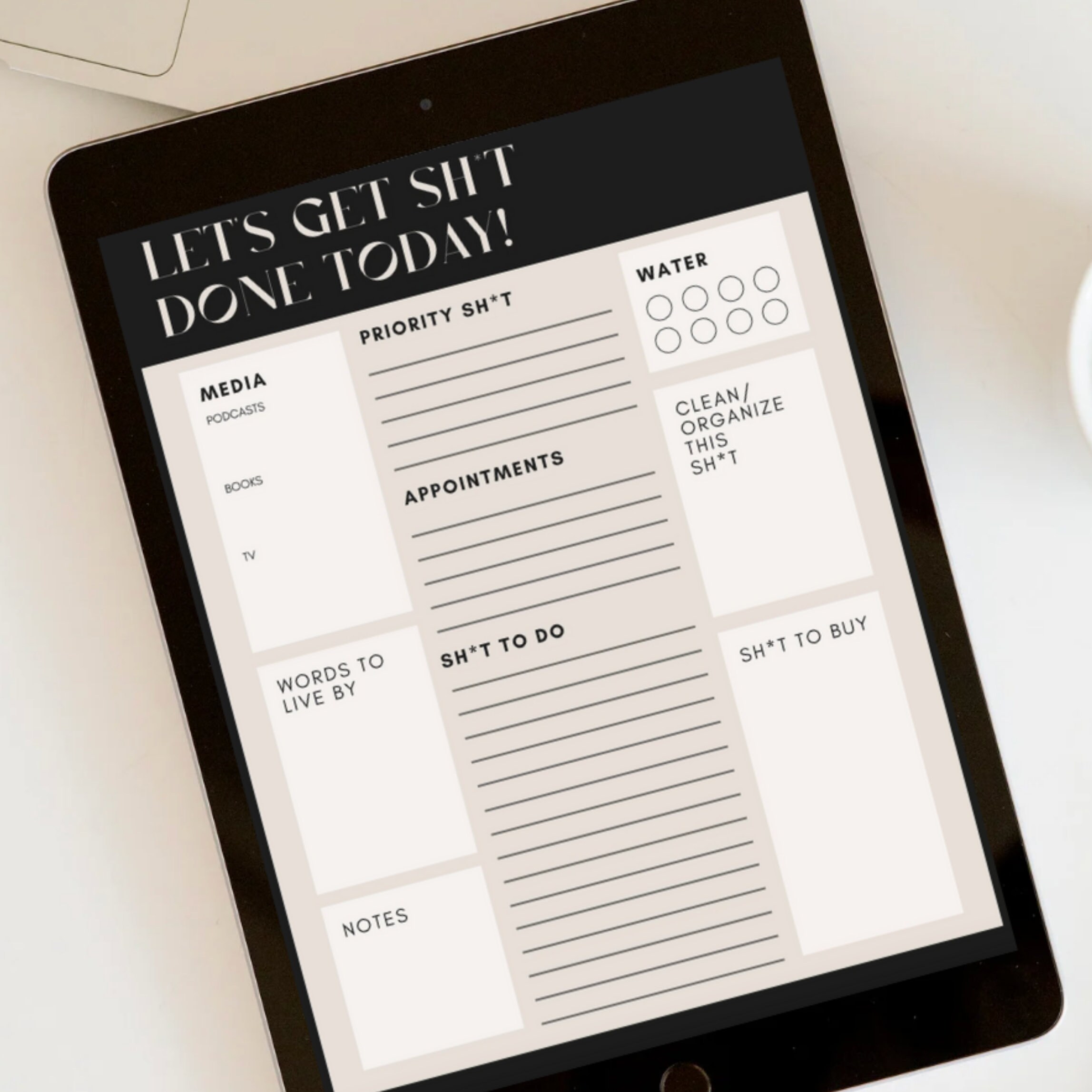 Digital Daily to Do List Notepad Planner Brain Dump Sarcastic Organizer ...