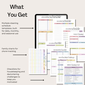 ADHD Digital Planner Daily Monthly Printable Cleaning Schedule ...