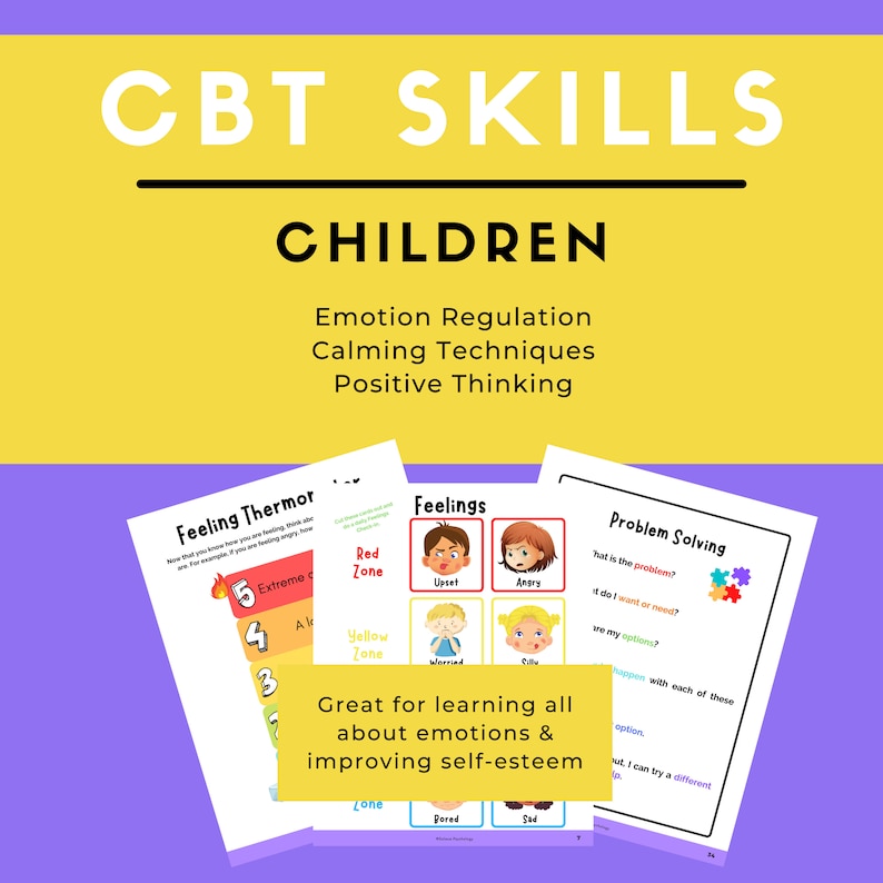 CBT Skills for Kids, Kids Emotional Intelligence Printable, Emotion ...