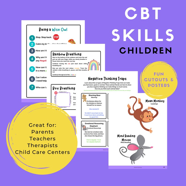 CBT Skills for Kids, Kids Emotional Intelligence Printable, Emotion ...