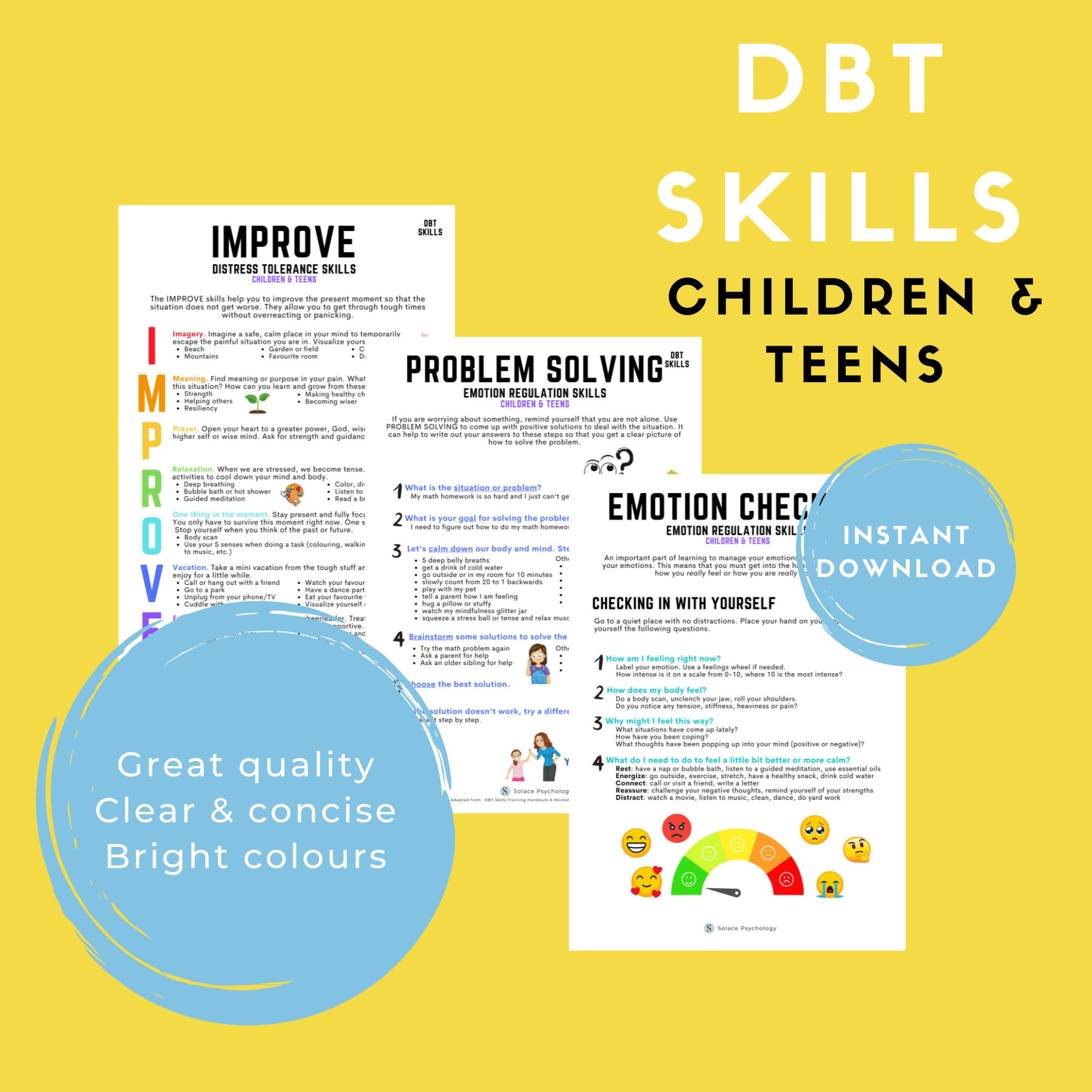 Emotional Regulation, DBT Skills Bundle, Kids & Teens Workbook, DBT ...