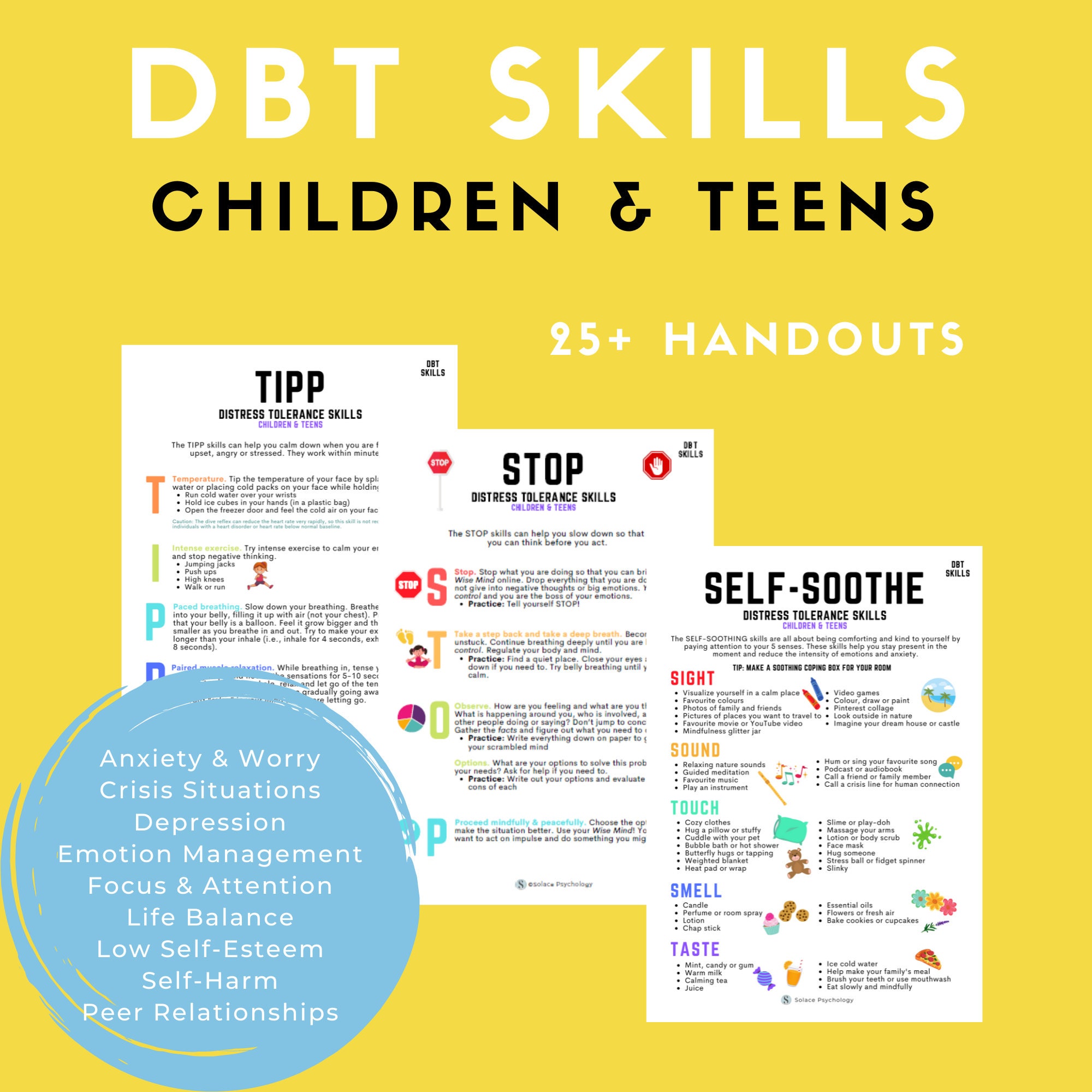 Emotional Regulation, DBT Skills Bundle, Kids & Teens Workbook, DBT ...