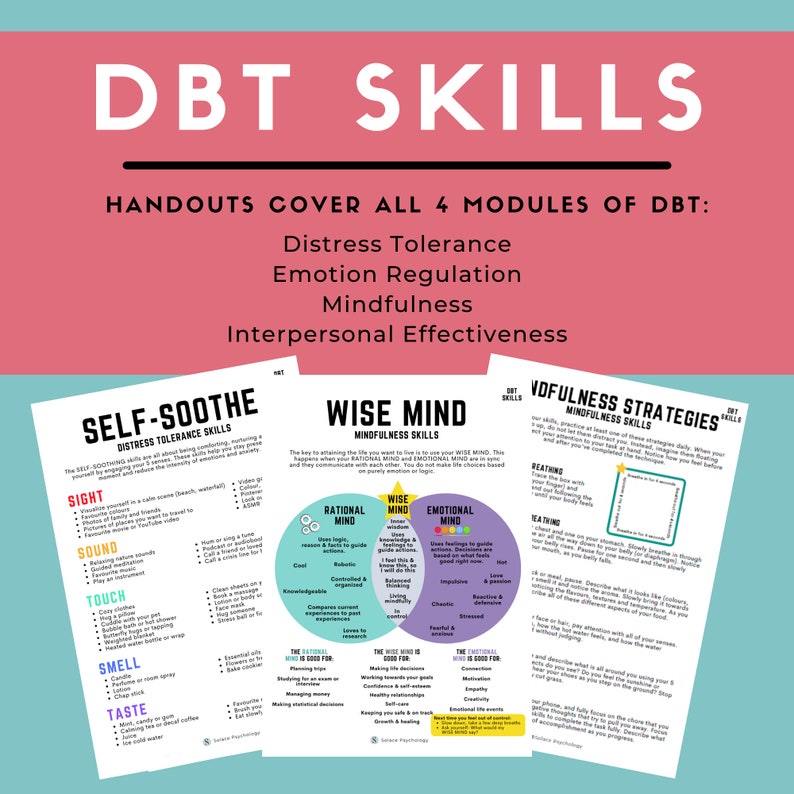 DBT Dialectical Behavior Therapy Skills Workbook, DBT Handouts, Emotion ...
