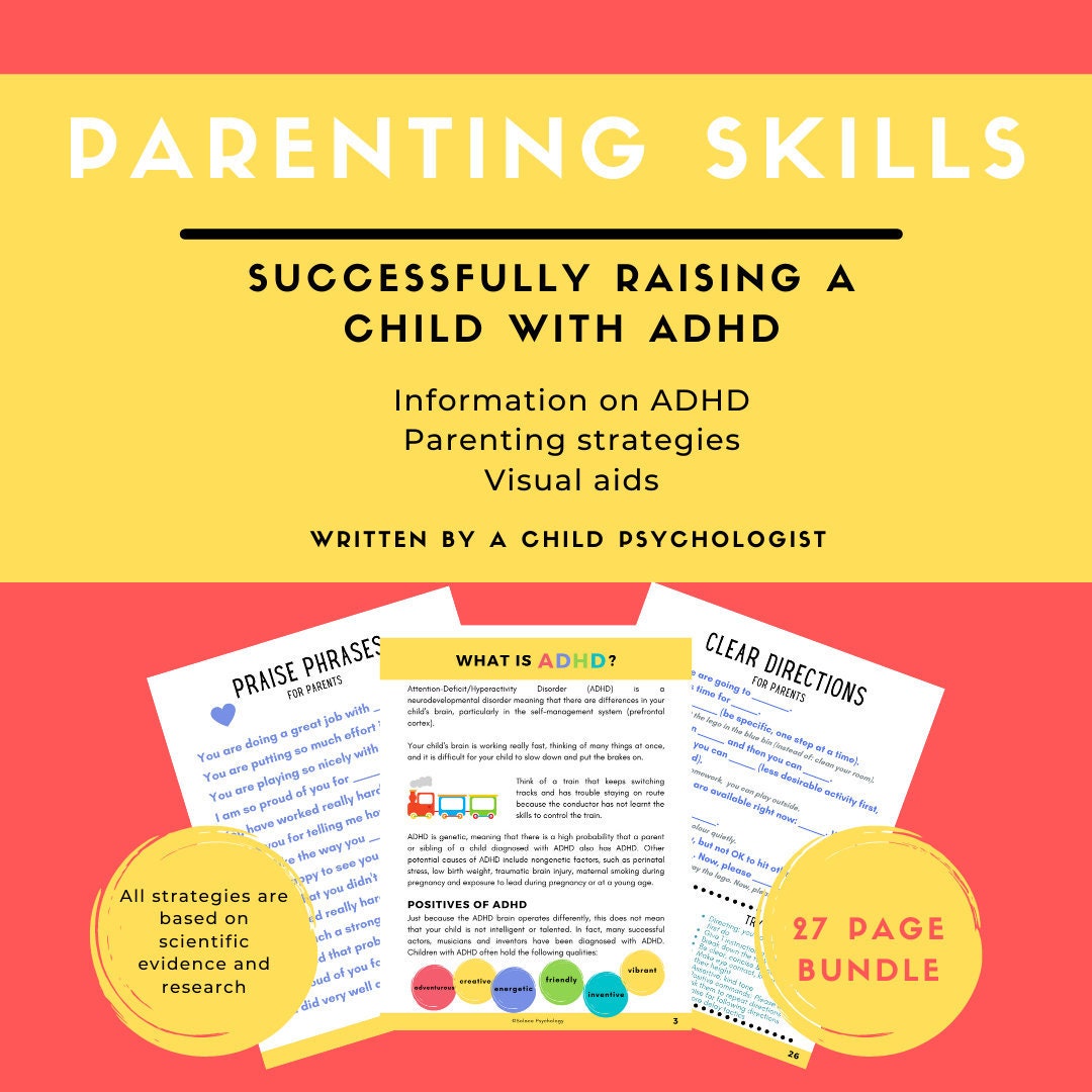 ADHD Parenting Skills, ADHD Strategies, ADHD Poster, Parenting Handouts ...