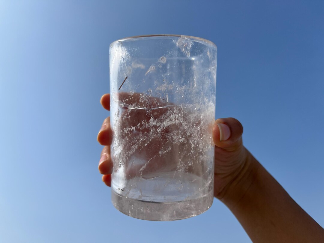High Quality | Quartz Crystal Cups | Glass/ Cups Hand Carved in Natural ...