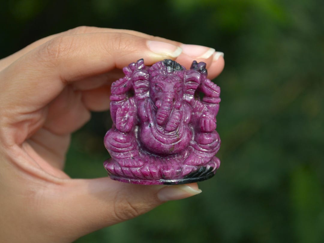 Ruby Ganesha | 500 Ct Hand Carved Ruby Ganesha Idol | Ruby Carving - Etsy