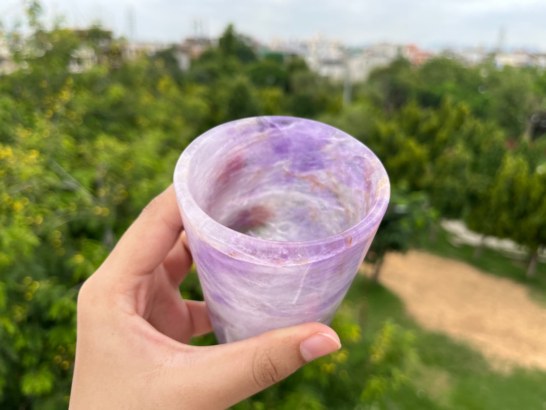 Amethyst Cups Glasses/ Cups Hand Carved in Natural Amethyst Crystal ...