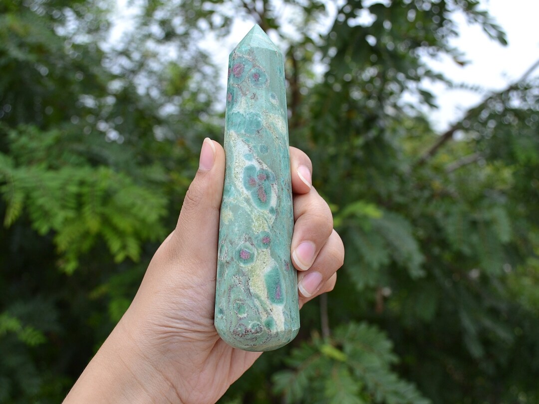 Ruby Fuchsite Massage Wand | Massage Wand Hand Carved in Ruby Fuchsite ...