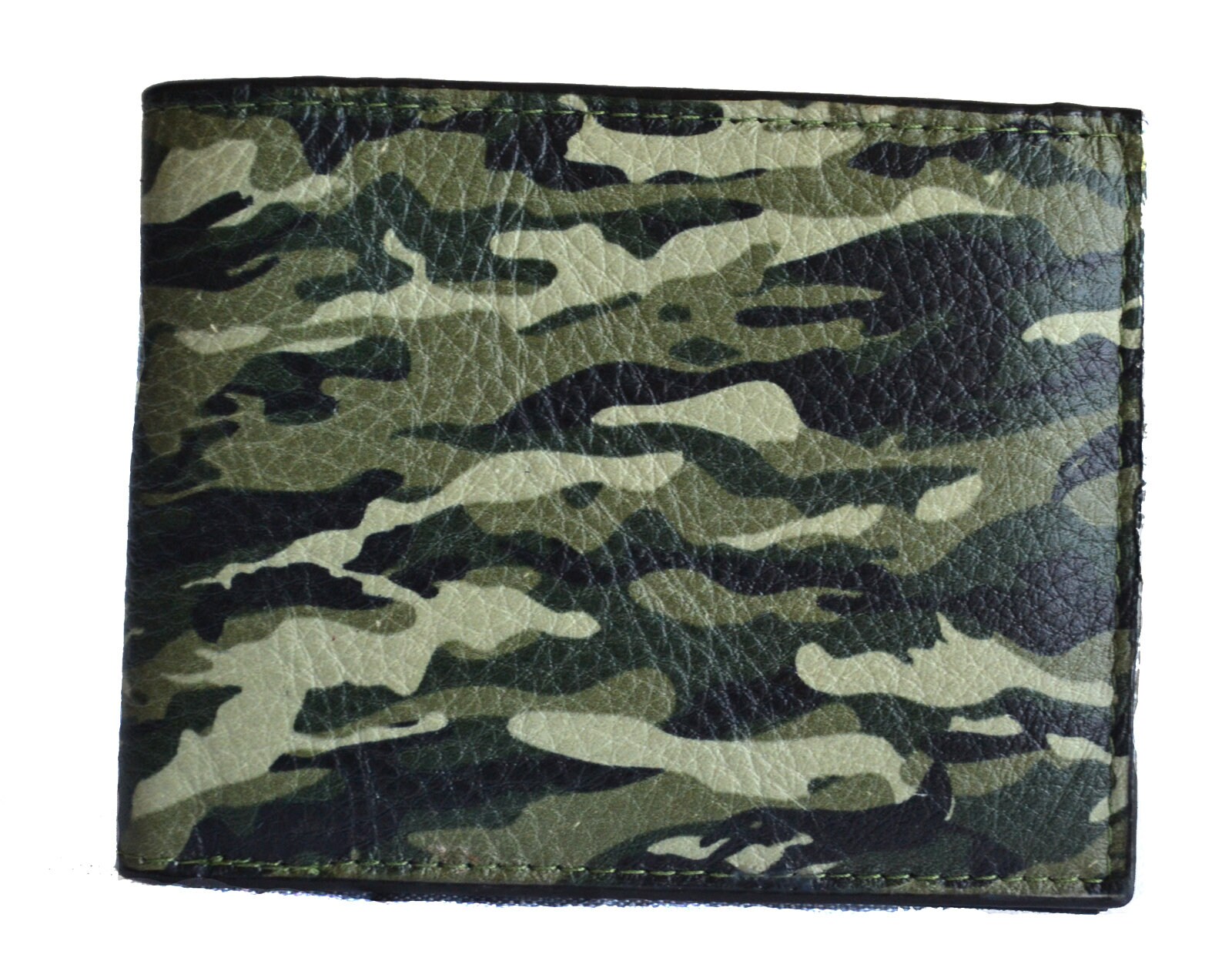 Men's Genuine Leather Bi-fold Camouflage Short Wallet Military Men ...