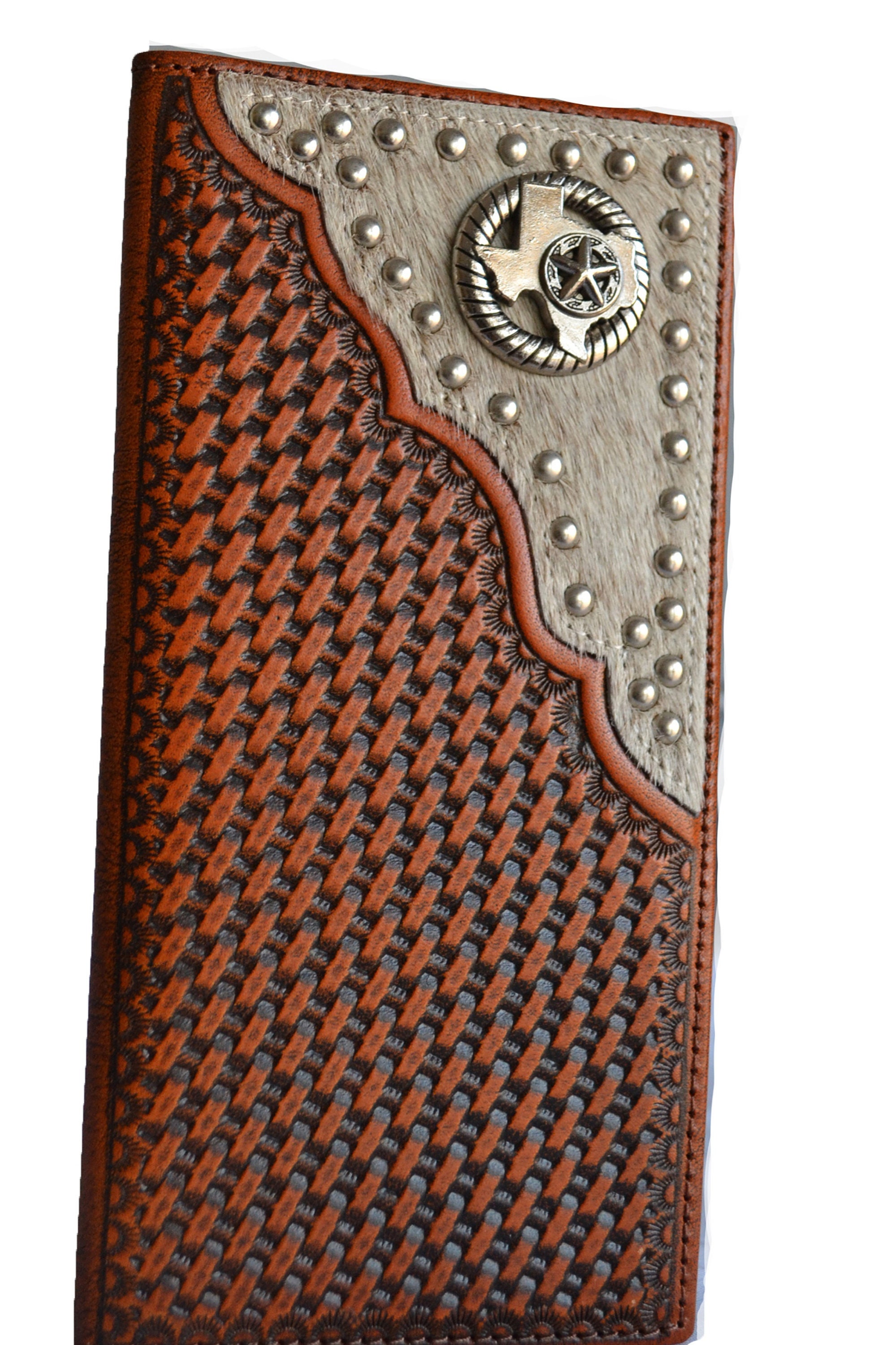 Men's Western Texas State Map Leather Wallet Long Bi-fold - Etsy