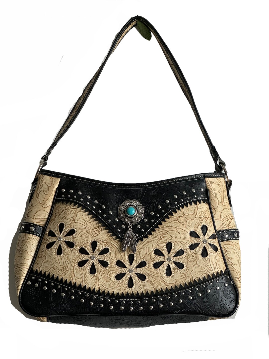 Handbags for Women Western Handbag Cowgirl Feather Concho Floral Purse ...