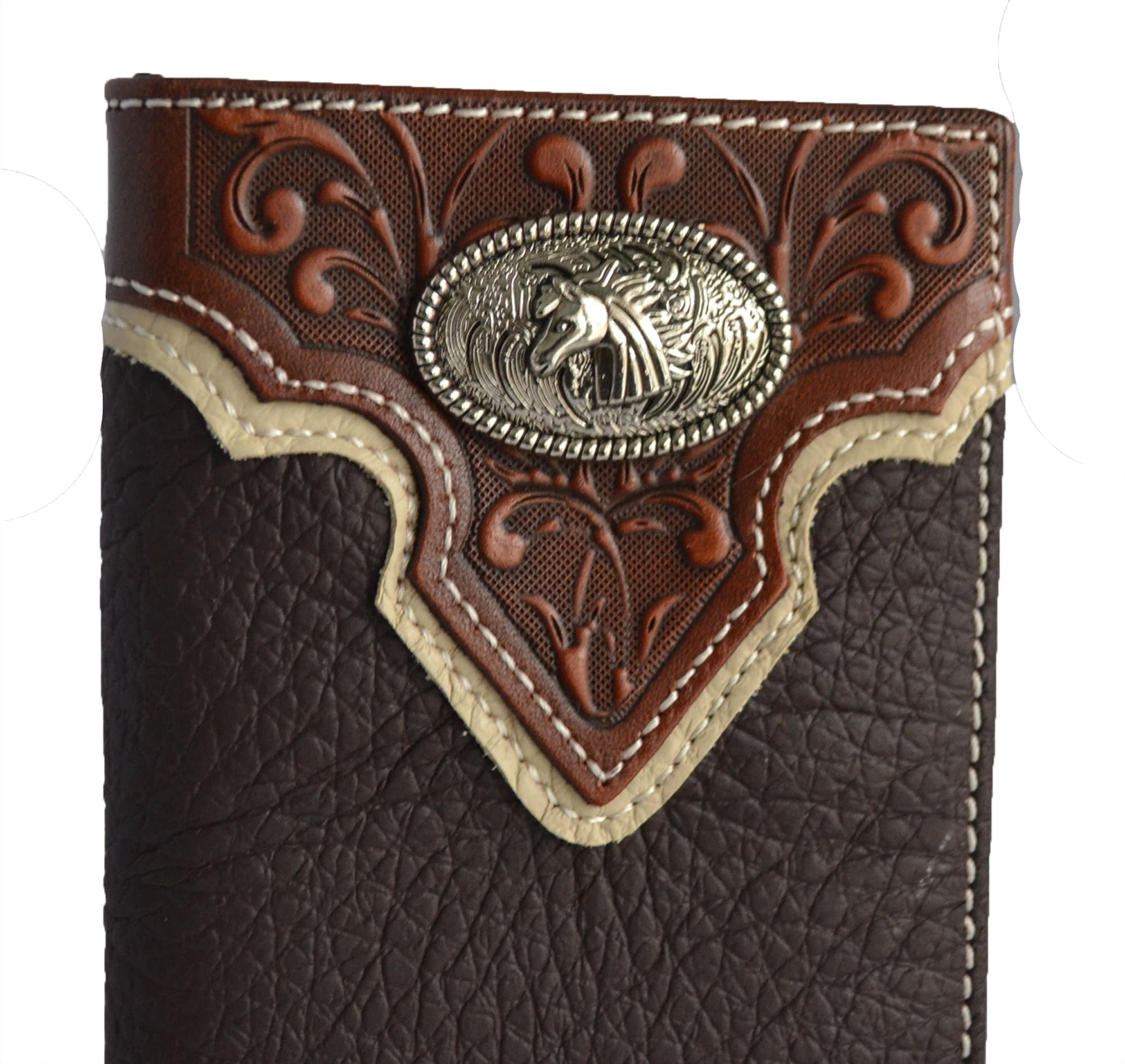 Leather Wallets for Men Bi-fold Wallet Western Cowboy Horse Rider ...