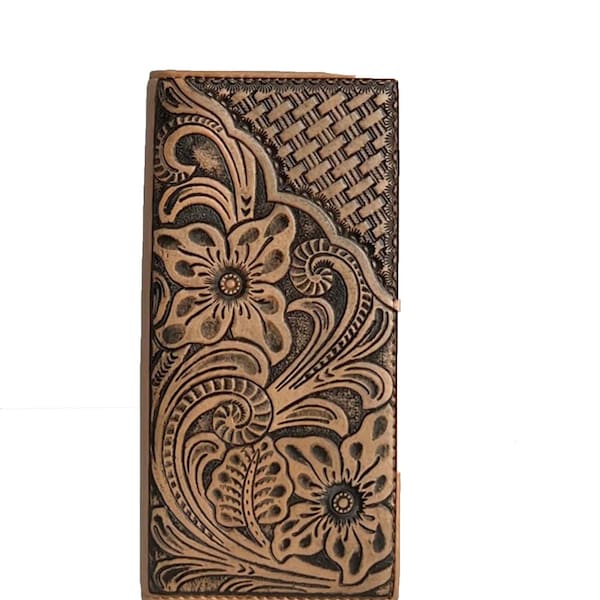 Leather Tooled Wallet - Etsy