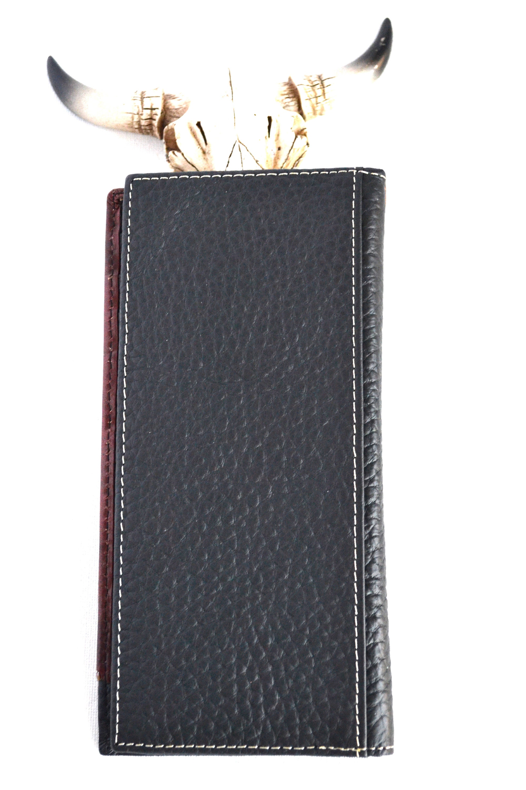 Men's Leather Bi-fold Western Floral Tooled Wallet Cowboy Long ...