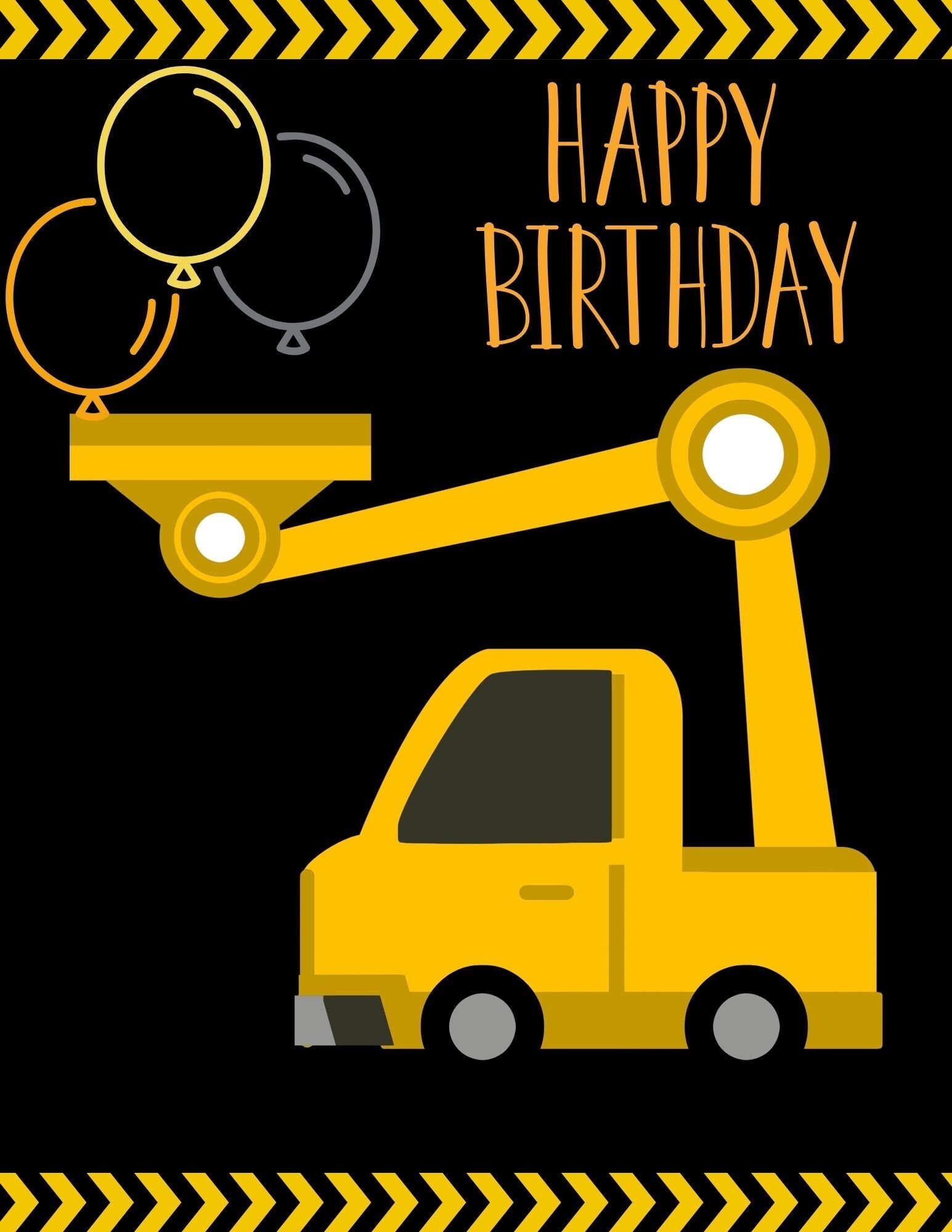 PRINTABLE Under Construction Alphabet DIY Dump Truck Bulldozer Birthday ...