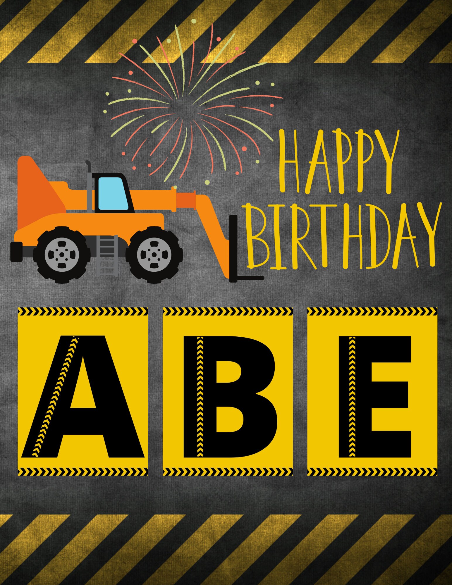PRINTABLE Under Construction Alphabet - DIY Dump Truck Bulldozer ...