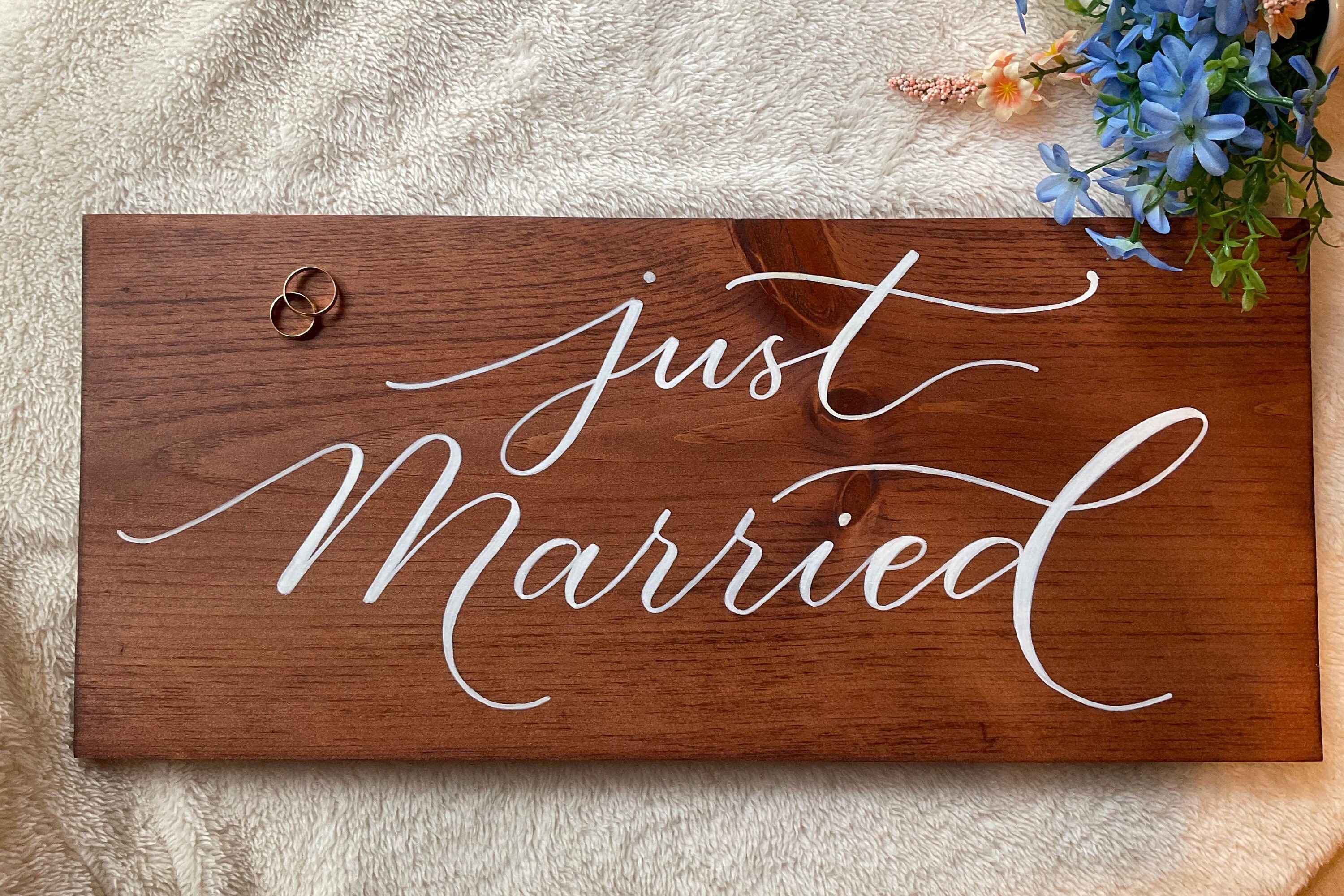 Just Married Wood Sign