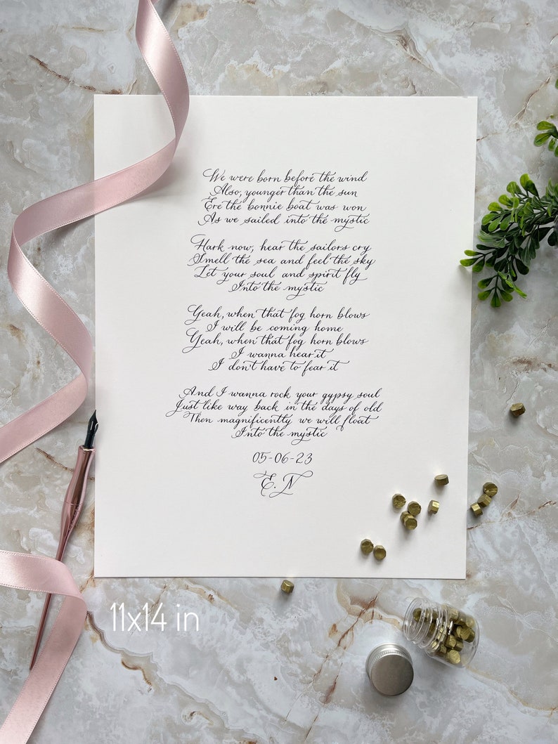 Handwritten Letters Calligraphy Wedding Vows Valentines Day - Etsy