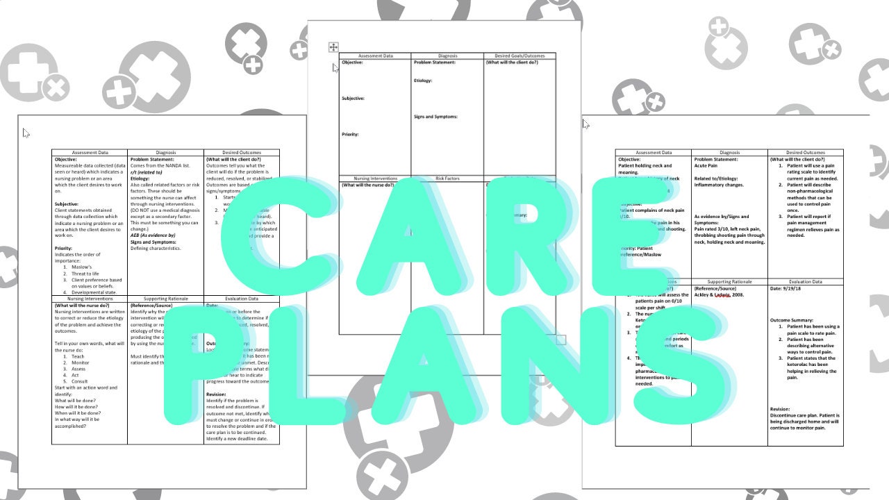 Care Plan Bundle | Sample Nursing Care Plan | Care Plan Tip Sheet - Etsy UK