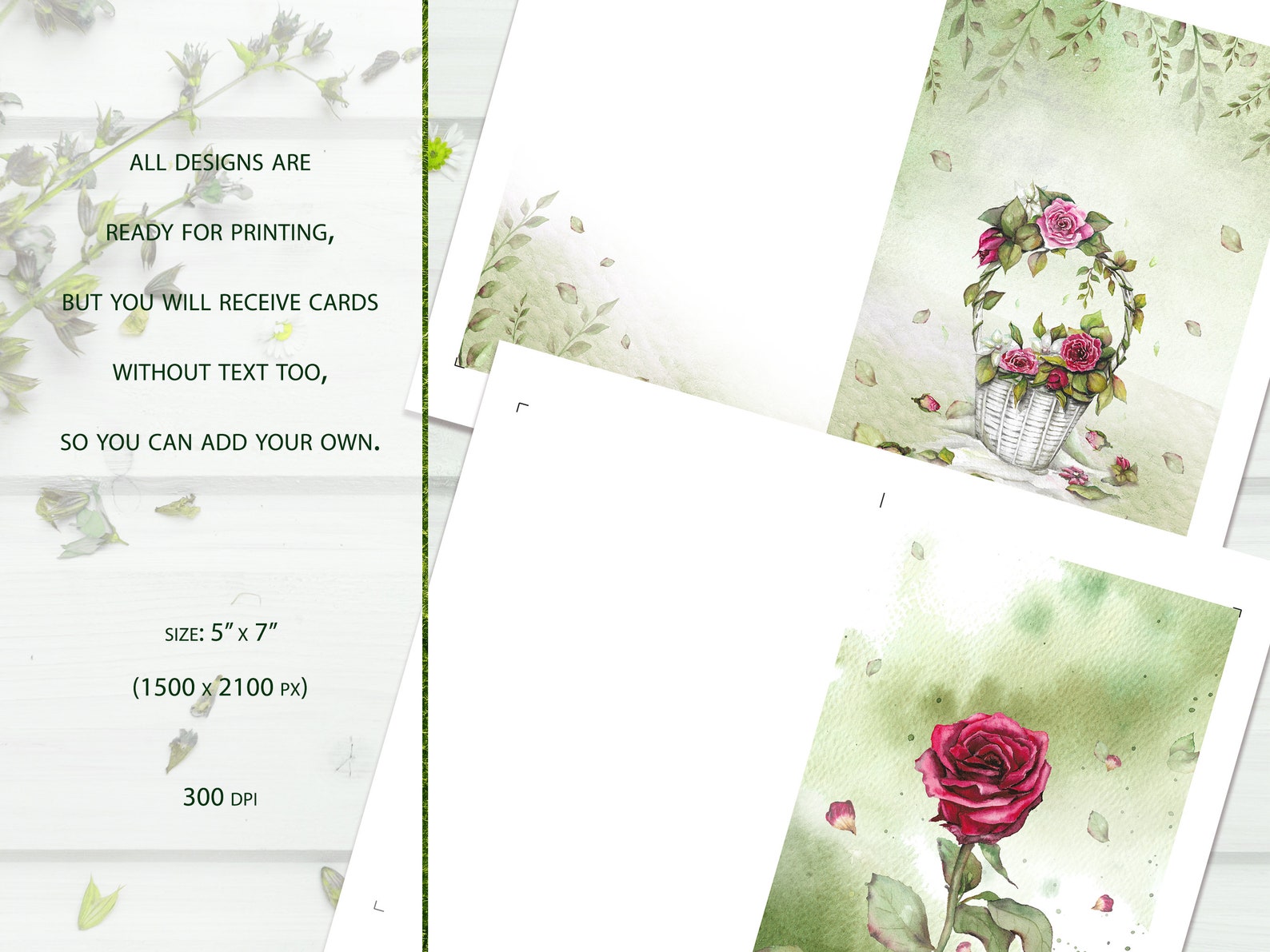 Digital Greeting Cards Printable Rose Card Happy Birthday - Etsy