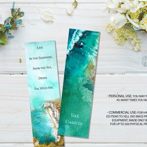 Printable Bookmarks With Watercolor Illustrations, Sea, Ocean Design ...