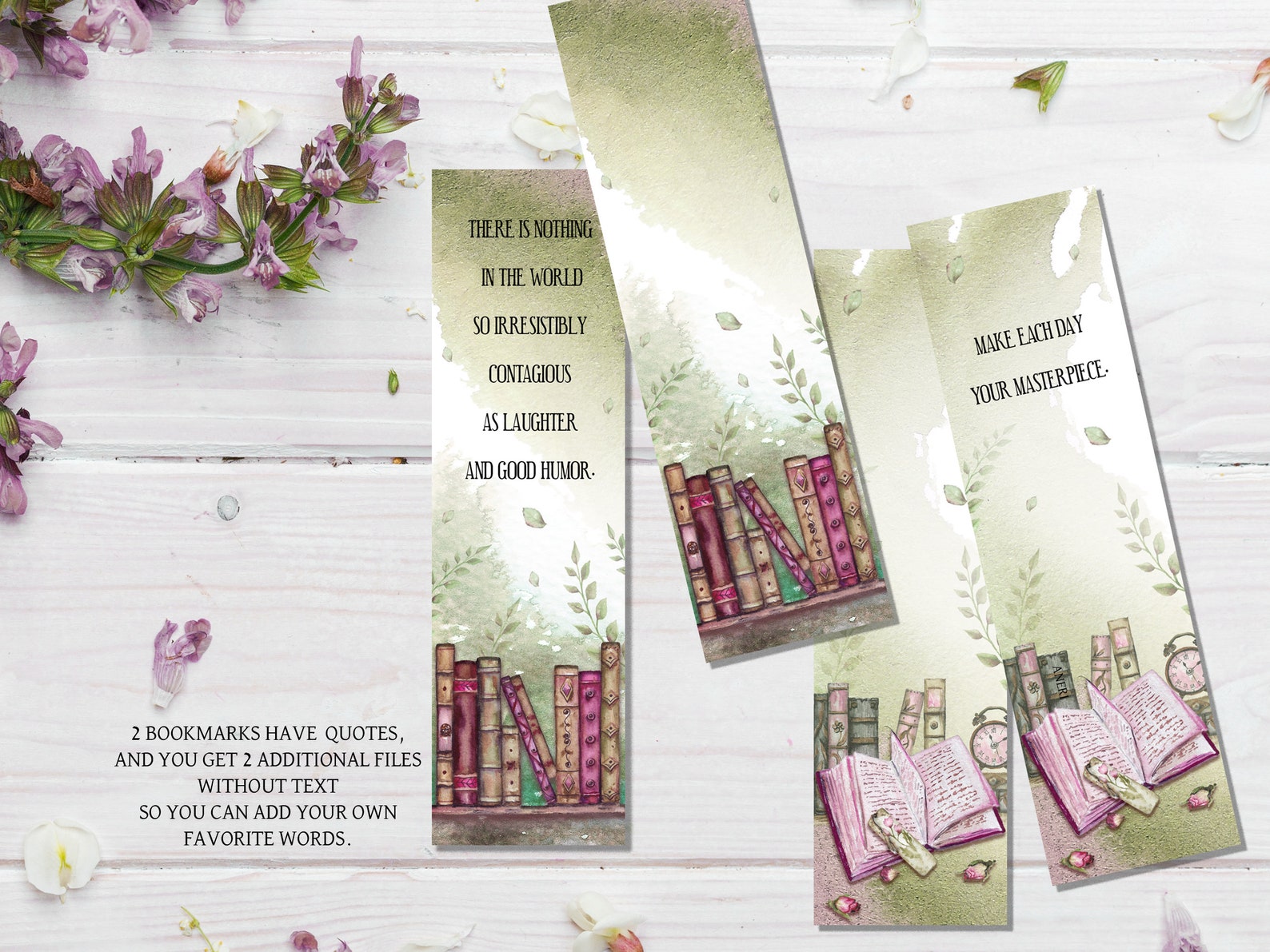 Printable Vintage Bookmarks, Red Antique Books, Olive Green and ...