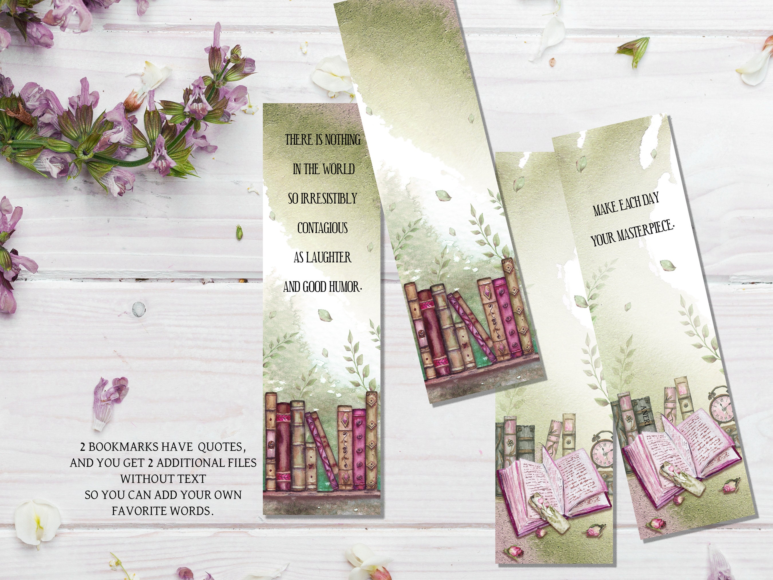 Printable Vintage Bookmarks, Red Antique Books, Olive Green and ...