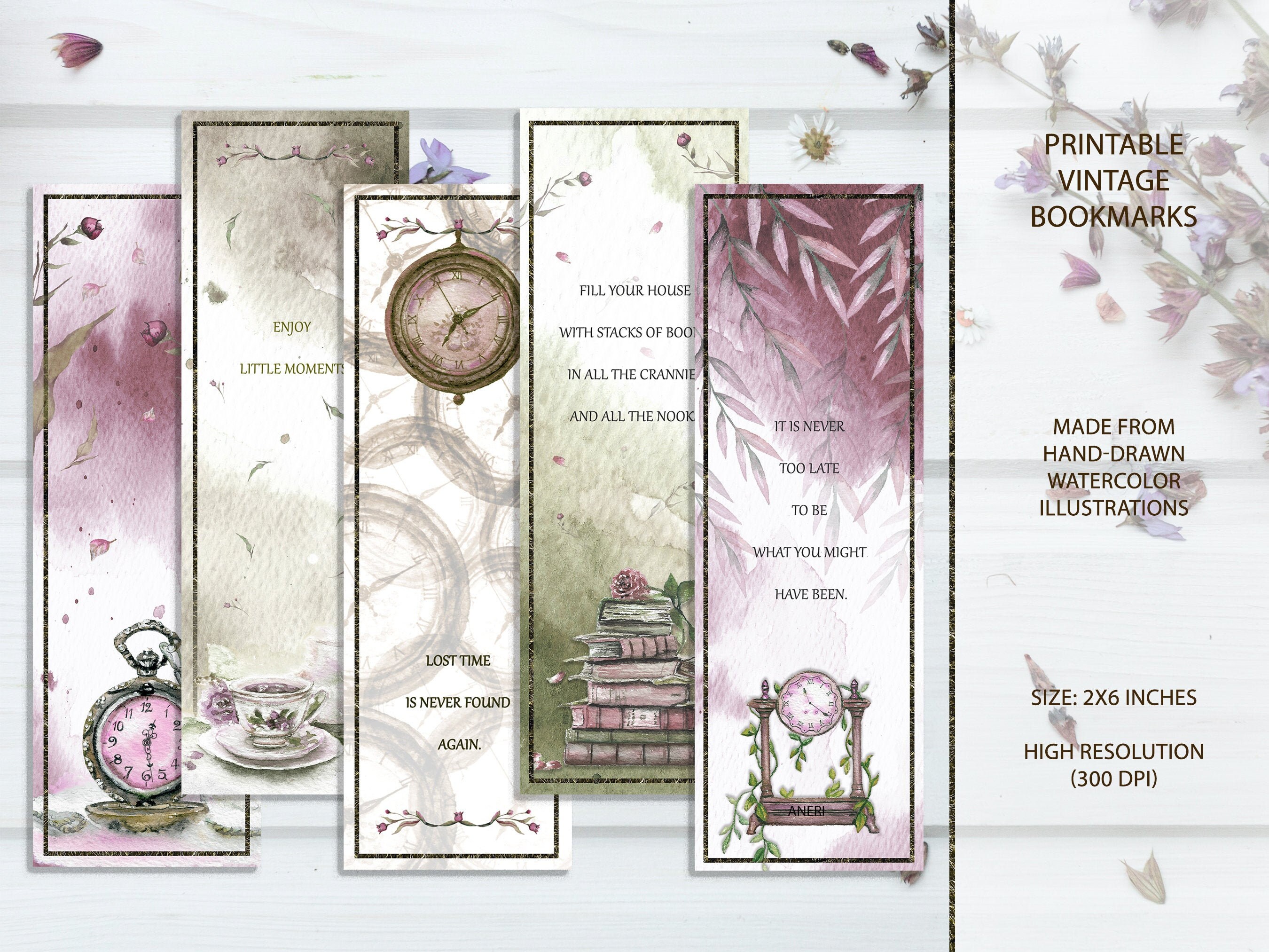 Printable Bookmarks Vintage