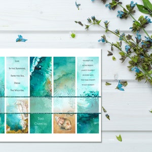 Printable Bookmarks With Watercolor Illustrations, Sea, Ocean Design ...