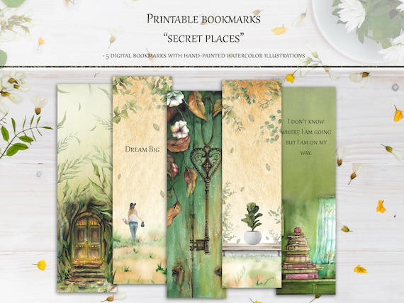 Digital Bookmarks secret Places Printable PNG | Etsy
