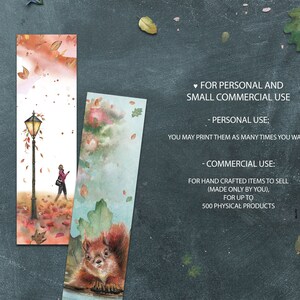 Autumn Inspired Digital Bookmarks, Set of 5 Printable Bookmarks, Book ...