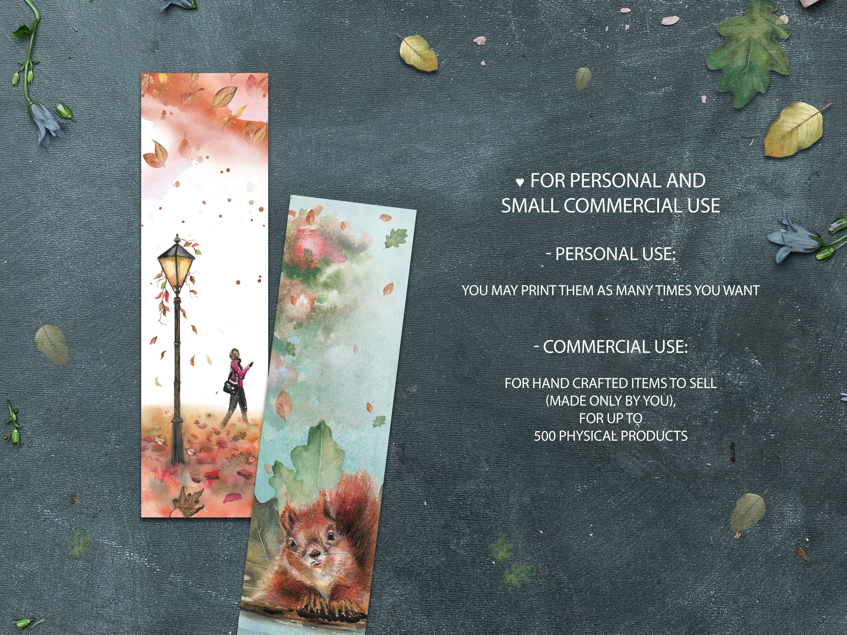 Autumn Inspired Digital Bookmarks Set of 5 Printable - Etsy