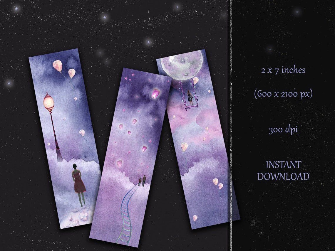 Dreamy Printable Bookmarks Fantasy Digital Bookmark Dreams - Etsy