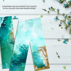 Printable Bookmarks With Watercolor Illustrations, Sea, Ocean Design ...